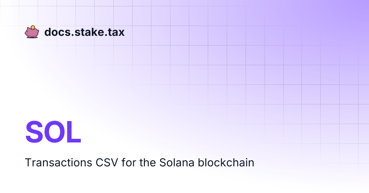 SOL | docs.stake.tax