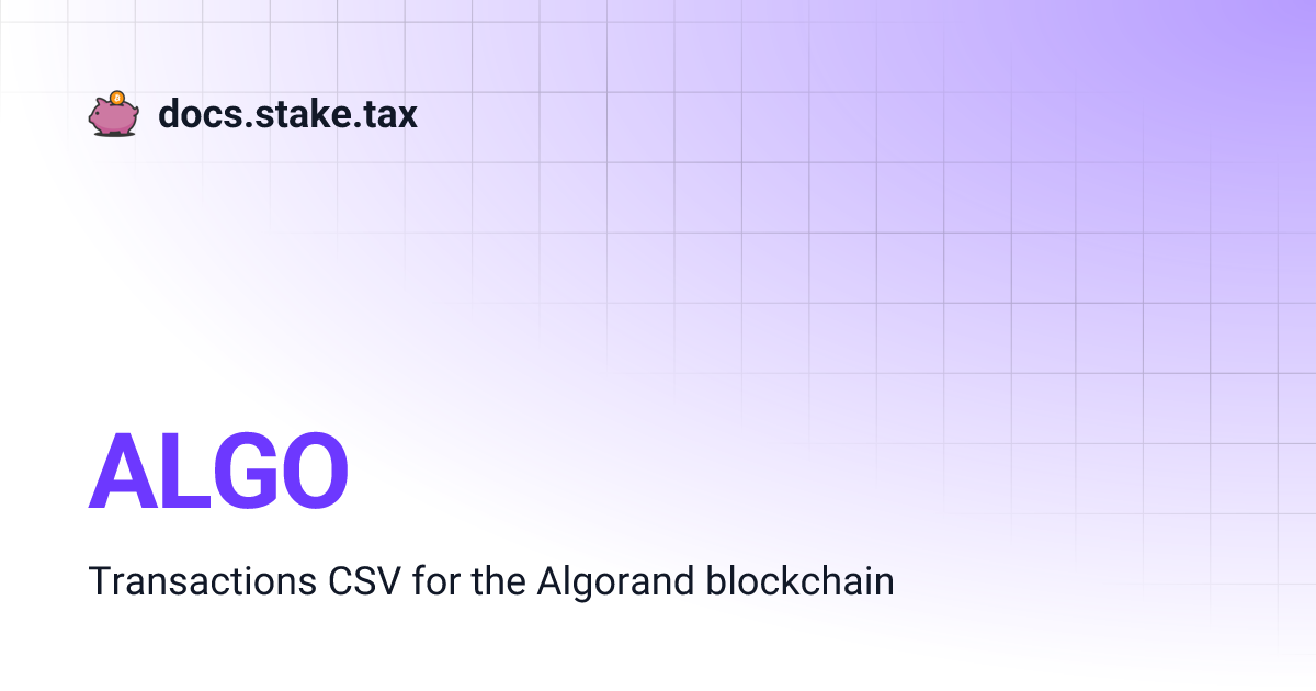 ALGO | docs.stake.tax